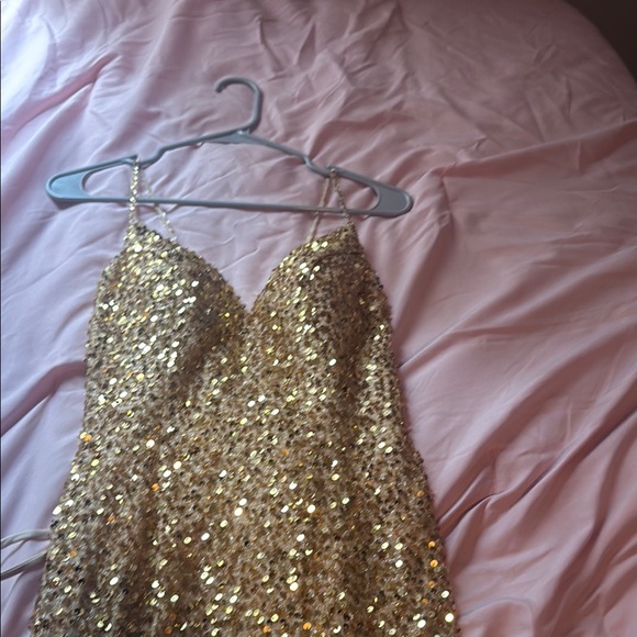Dancing Queen | Dresses | Dancing Queen Gold Sequin Prom Dress | Poshmark